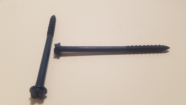 Slot Hex Washer Head Concrete Screw 1/4x2 3/4 ZB Requires 3/16 Drill ...
